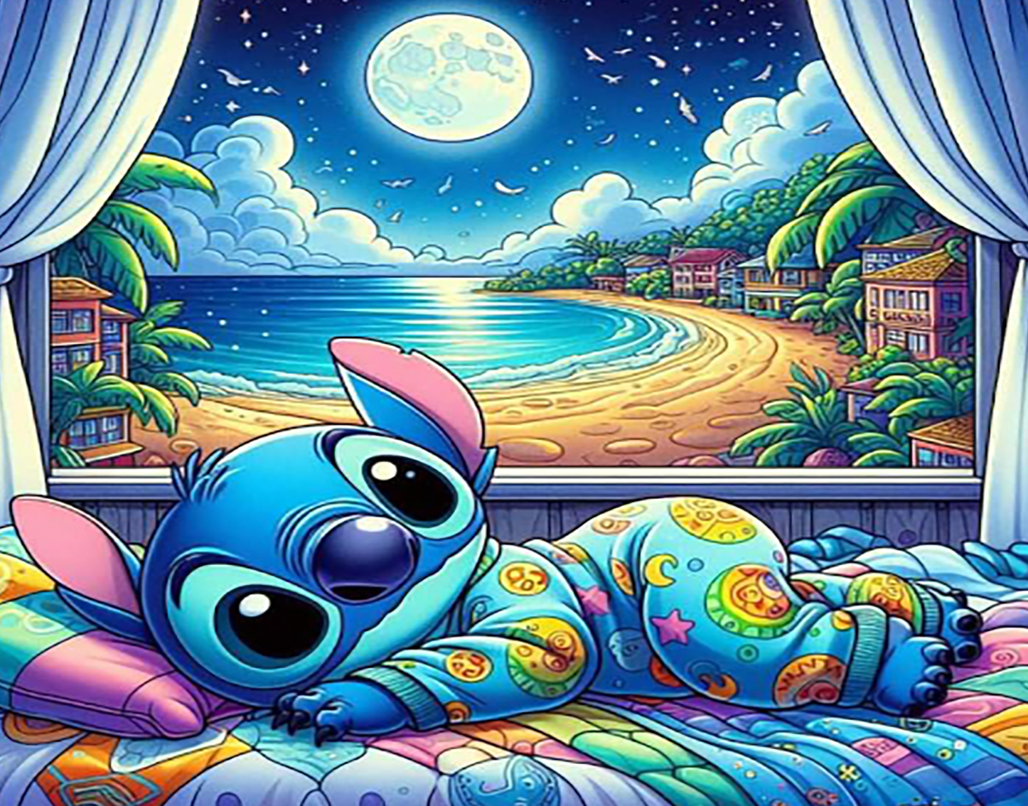 Картина по номерам "Стич инопланетянин" 40х50 см, хлопковый холст на подрамнике, акрил, Hobby Home