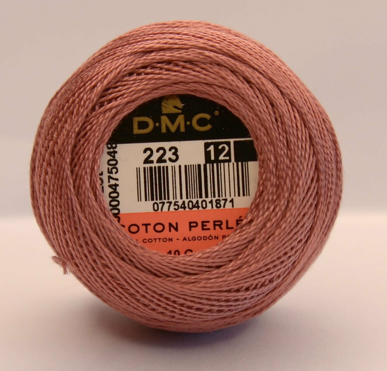 Нитки для вышивания DMC PEARL COTTON (Артикул 116, № 12, цвет: 223 Светло-розовая раковина, 10 гр. / 120 м.)