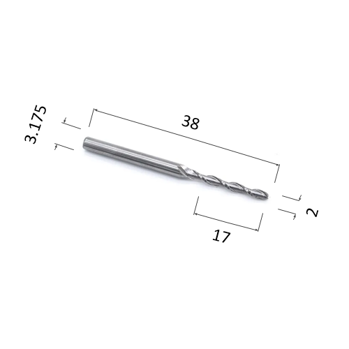 Фреза DJTOL N2LX3.217 спиральная двухзаходная стружка вверх (по дереву, композиту (АКП), пластику)