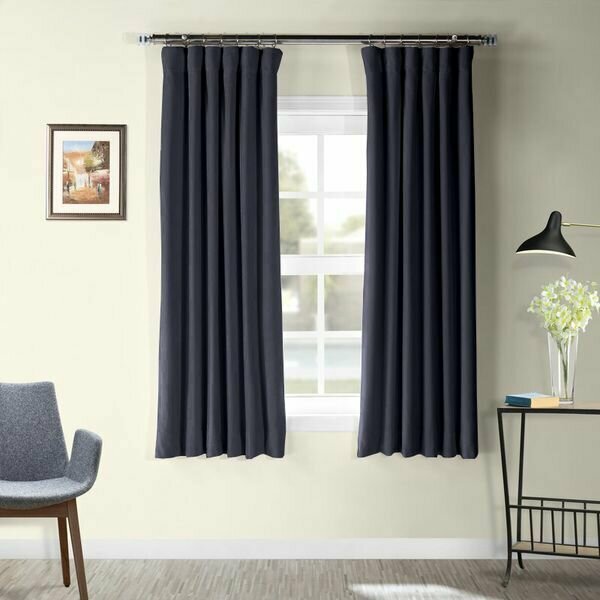 Короткие шторы блэкаут для кухни - 2 шт. (шир. 135 см * выс. 200 см) Цена за 2 шторы цвет черный БК-КОР-ППР-1