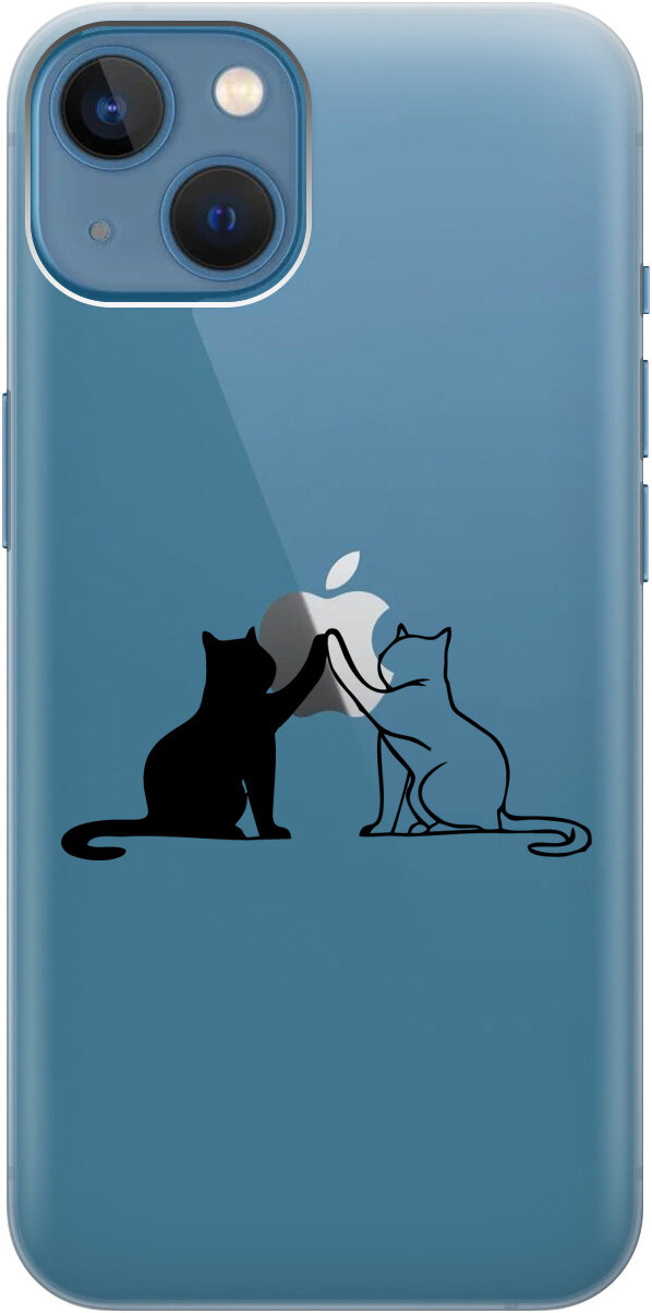 Силиконовый чехол на Apple iPhone 13 / Эпл Айфон 13 с рисунком "Cats"