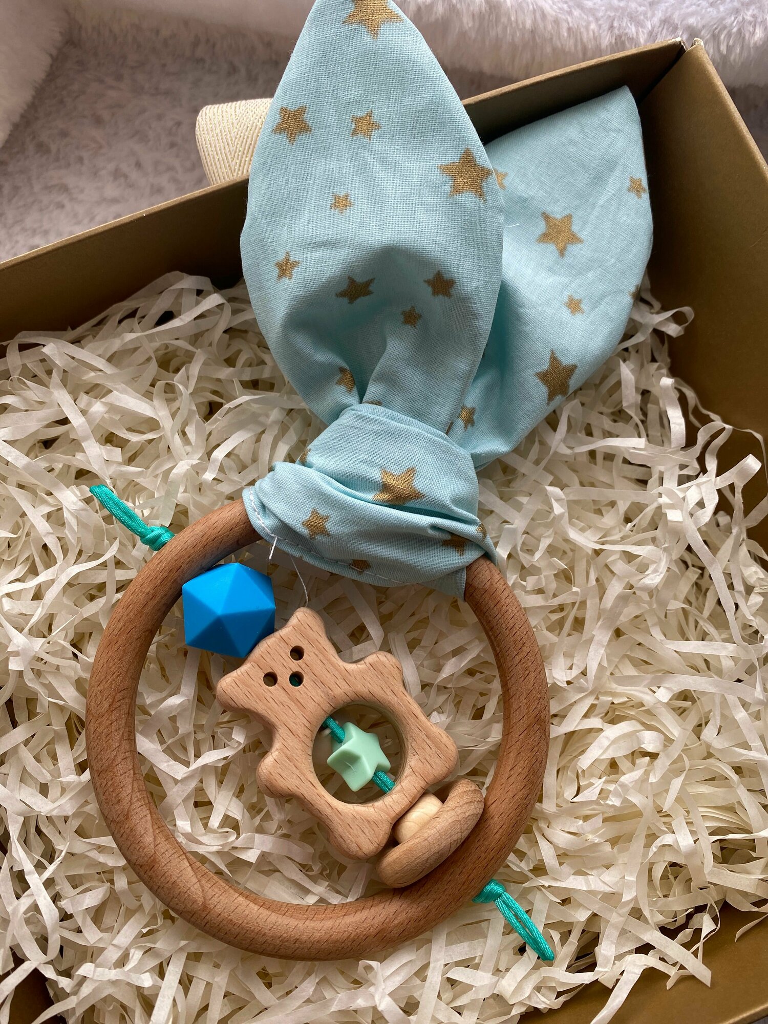 Погремушка деревянная, грызунок, прорезыватель для зубов