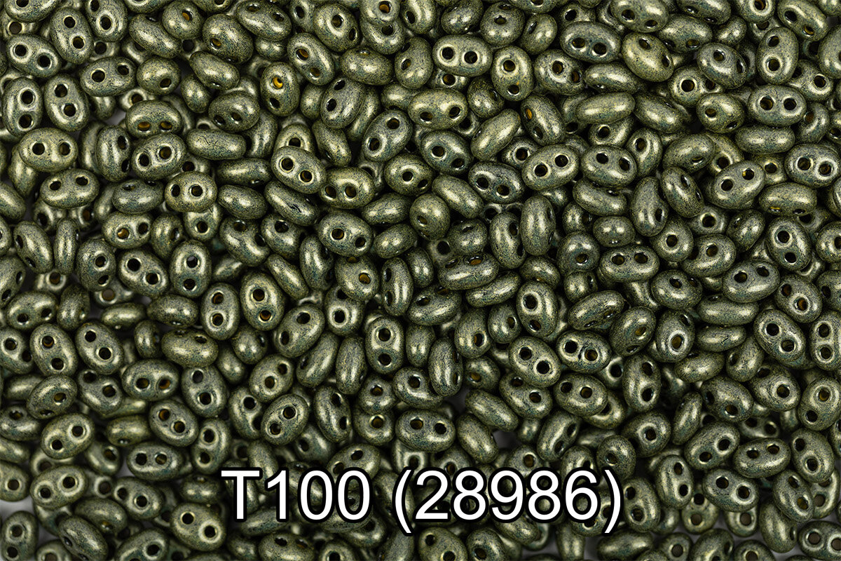 Бисер Чехия "GAMMA" TWIN 321-96001 2.5 x 5 мм 5 г T100 т. болотный ( 28986 )