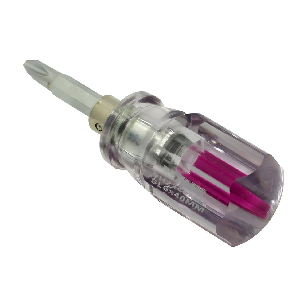 Комбинированная отвертка Rexant с двухсторонним стерженем 40 мм (крестовая PH2, шлицевая SL 6 мм) {12-4743}