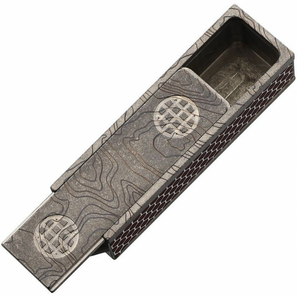 Титановый контейнер для спичек Maratac Titanium Match Slide Box With Loop