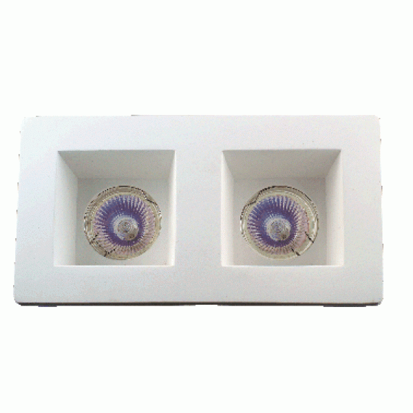 Светильник декоративный гипсовый встраиваемый Светкомплект AZL 01-2 WH 225*120 мм белый