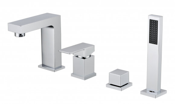 Смеситель на борт ванны Grocenberg GB6008-1 на 4 отверстия хром