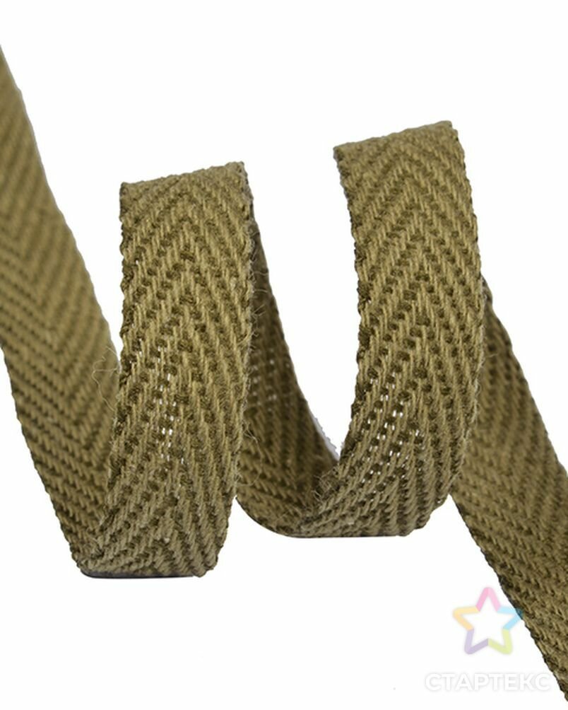 Тесьма киперная хаки 100 % хлопок 13 мм - 5 м