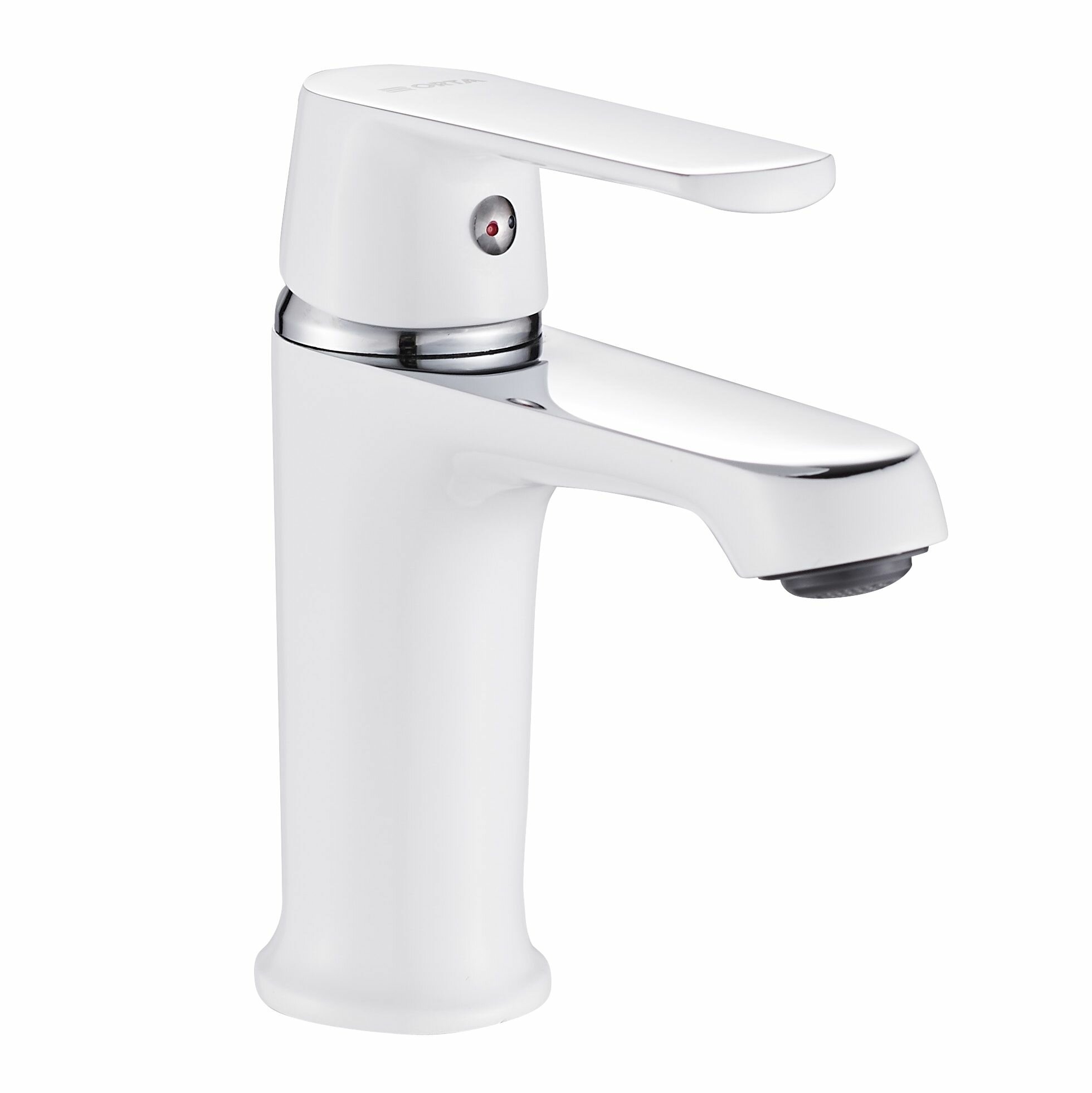 Смеситель OUTE, латунь, белый, для умывальника, керамика, длина излива 10 см