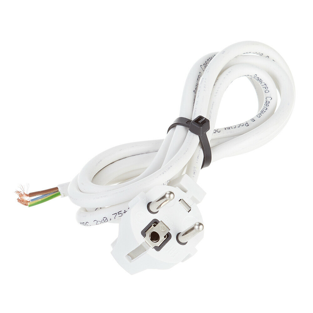 Шнур сетевой с вилкой 1,5 м ПВС-ВП 3х0,75 кв. мм 10 А Партнер-Электро белый (ЦБ-00013569/4545/4542) Партнер Электро 4542