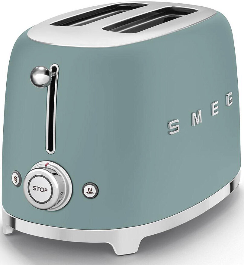 Тостер Smeg TSF01EGMEU - 2 отделения, 6 степеней прожарки, поддон для крошек