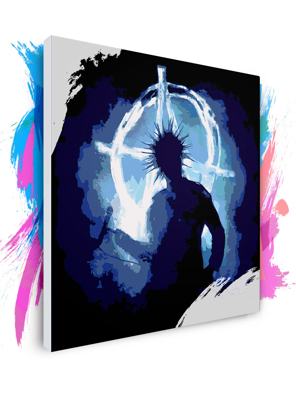 Картина по номерам на холсте Король и Шут - Горшенев на фоне анархии, 100 х 100 см