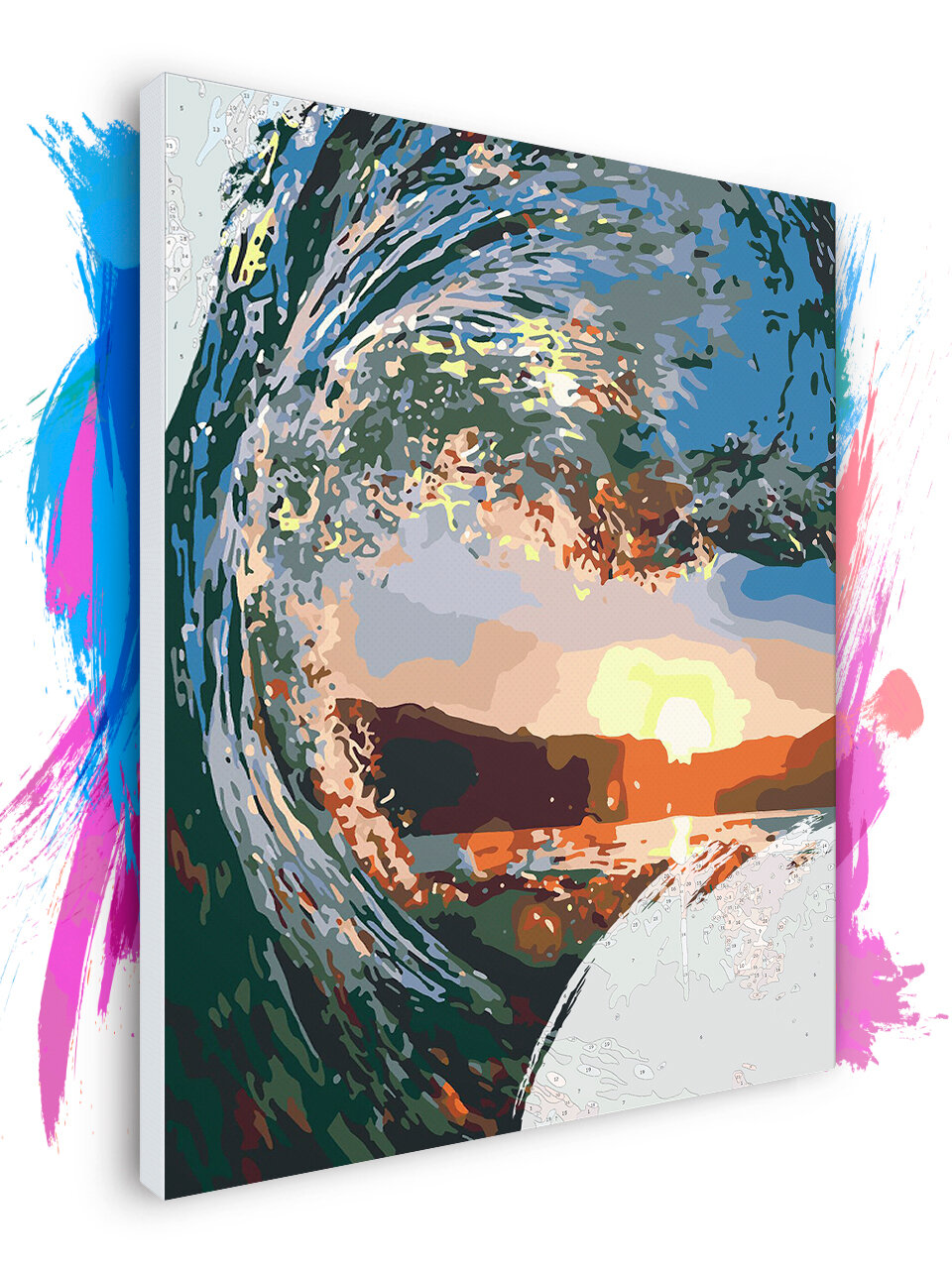 Картина по номерам на холсте Волна на закате, 40 х 50 см