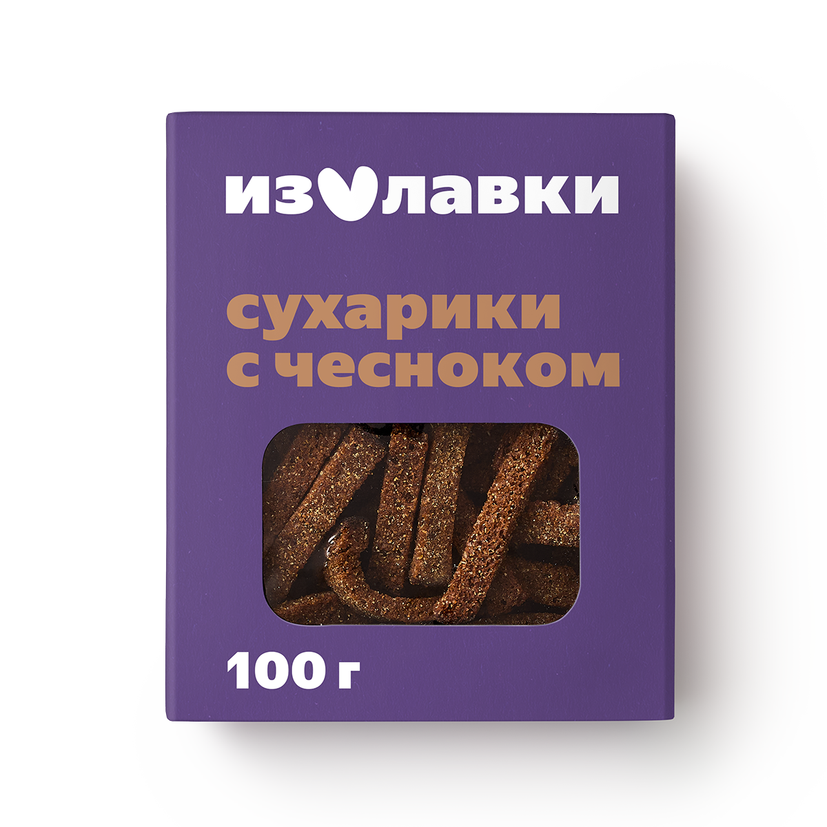 Сухарики "Из Лавки", с чесноком, ржаные, в пластиковом контейнере, 100г