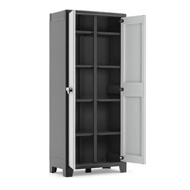 Шкаф хозяйственный Keter Armadio Multispace Titan, распашной, серый, пластик, 2 двери — фото 1