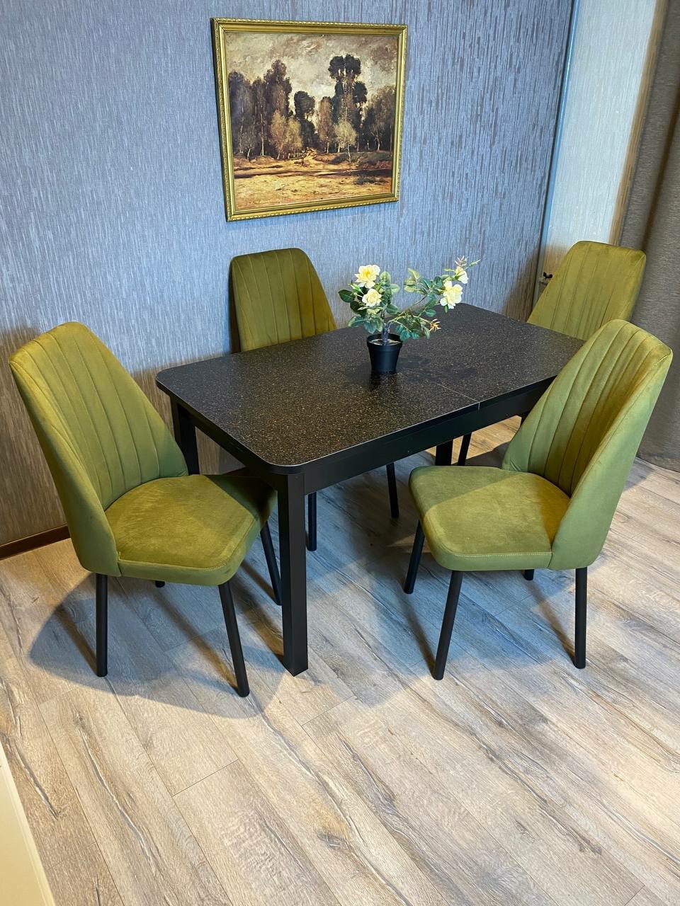 Обеденная группа Три Бобра макси Бронза / Чикаго, олива, велюр