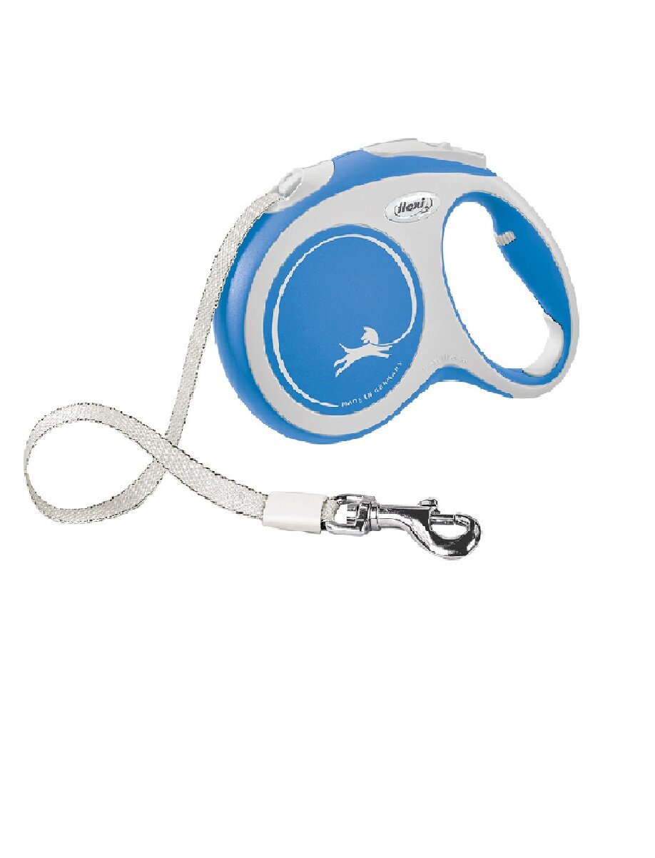 Flexi Рулетка New Comfort M 5м до 25кг (ремень) синяя