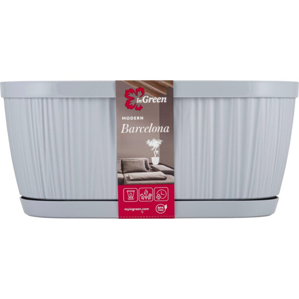 Горшок пластиковый Barcelona утренний туман, 2,7 л