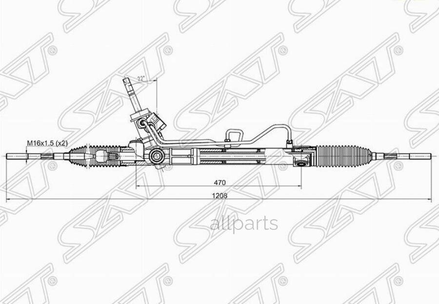 SAT ST-13337675 Рейка рулевая CHEVROLET CRUZE 10-/OPEL ASTRA-J 10- (гидравлическая) LHD