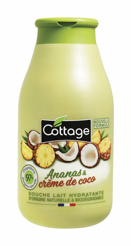 Cottage Moisturizing Shower Milk - Pineapple & Coconut cream, Увлажняющее молочко для душа с ароматом ананаса и кокоса, 250мл