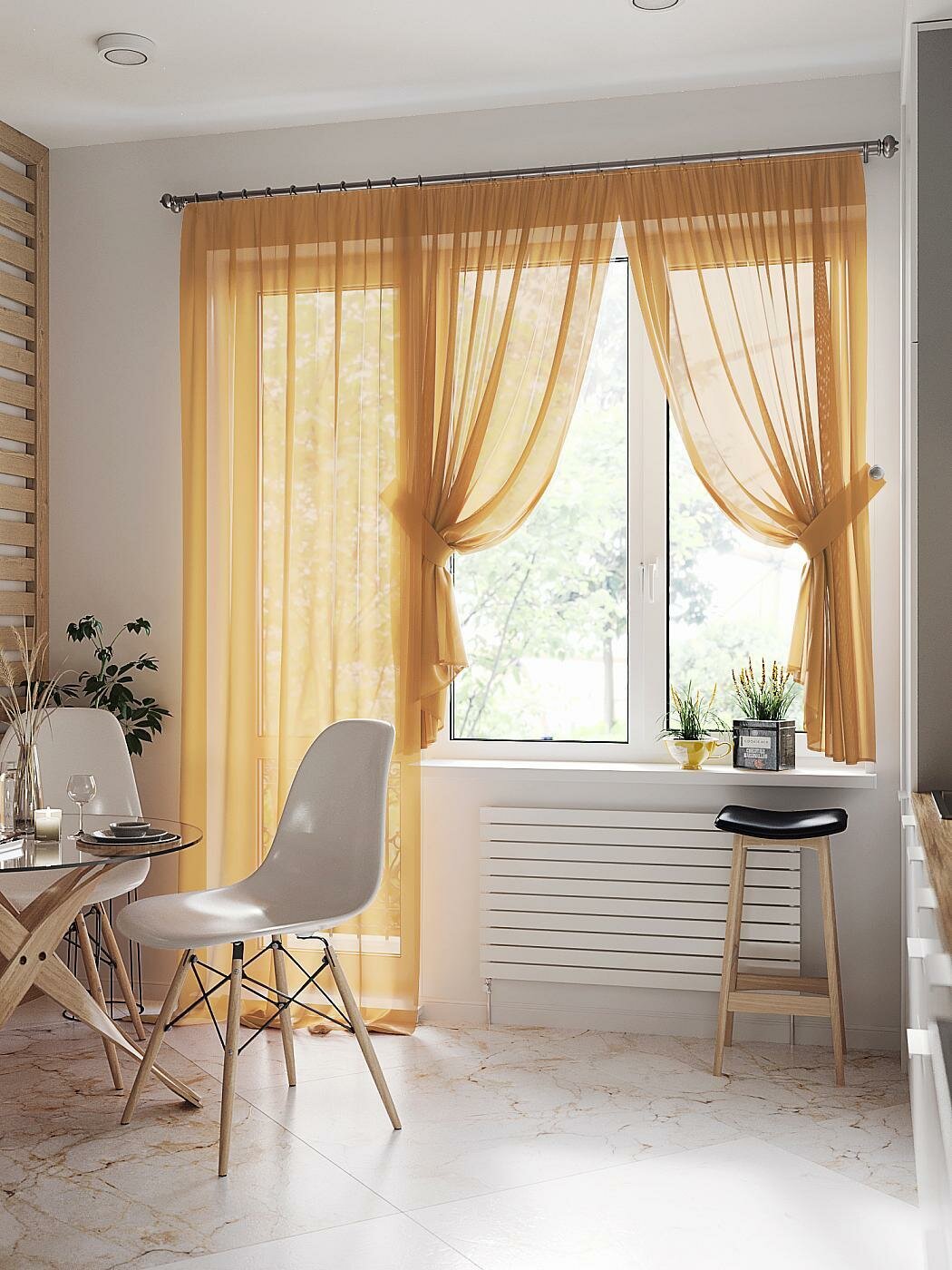 Тюль для комнаты AT HOME / 150х250 см / Лурано (светло-коричневый) - 250 см
