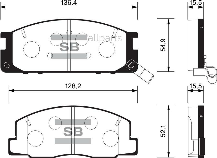 SANGSIN BRAKE SP1464 Колодки тормозные передние