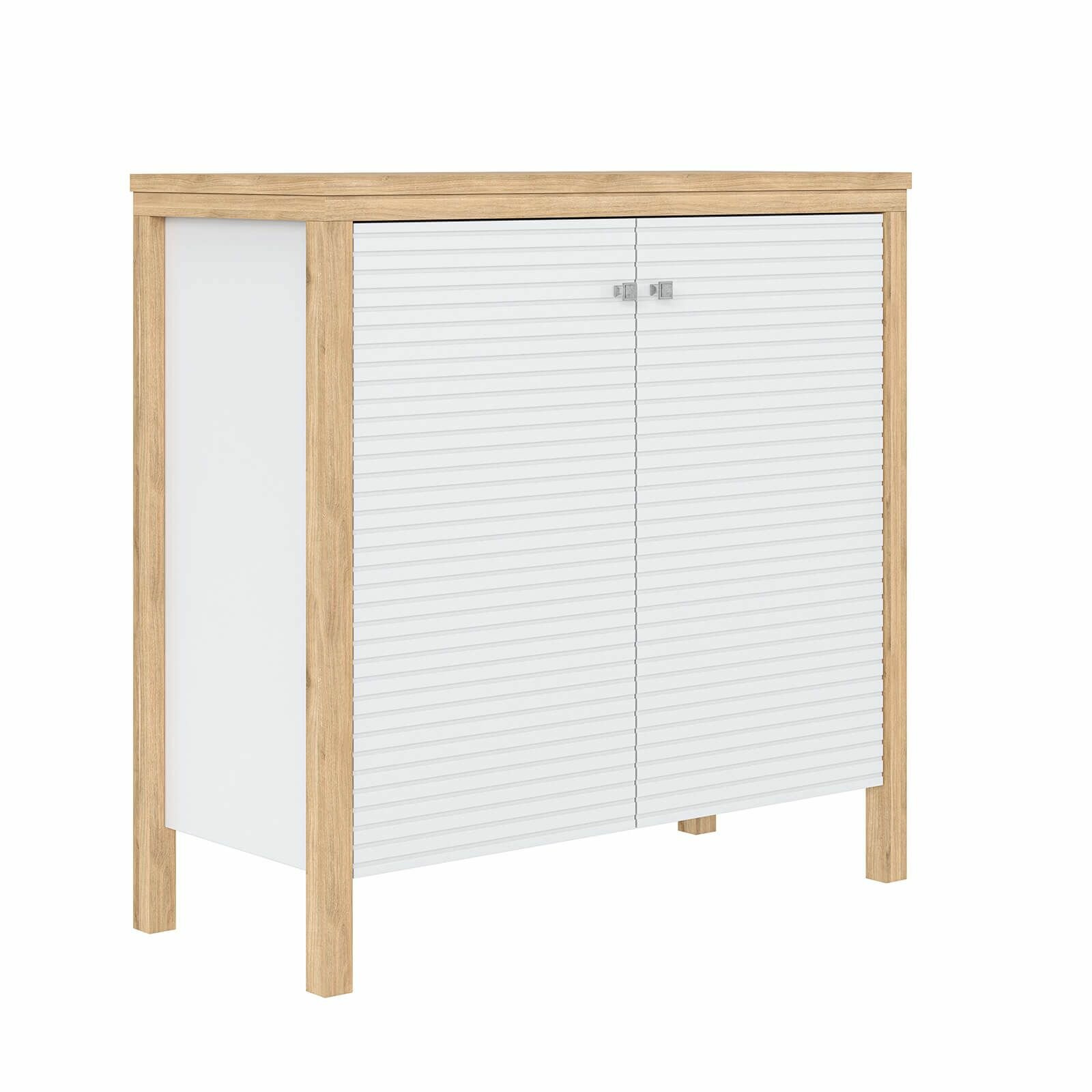 Тумба ММЦ Гостиная Вояж 20 Р/Д (белый лак/антик 24) из массива сосны