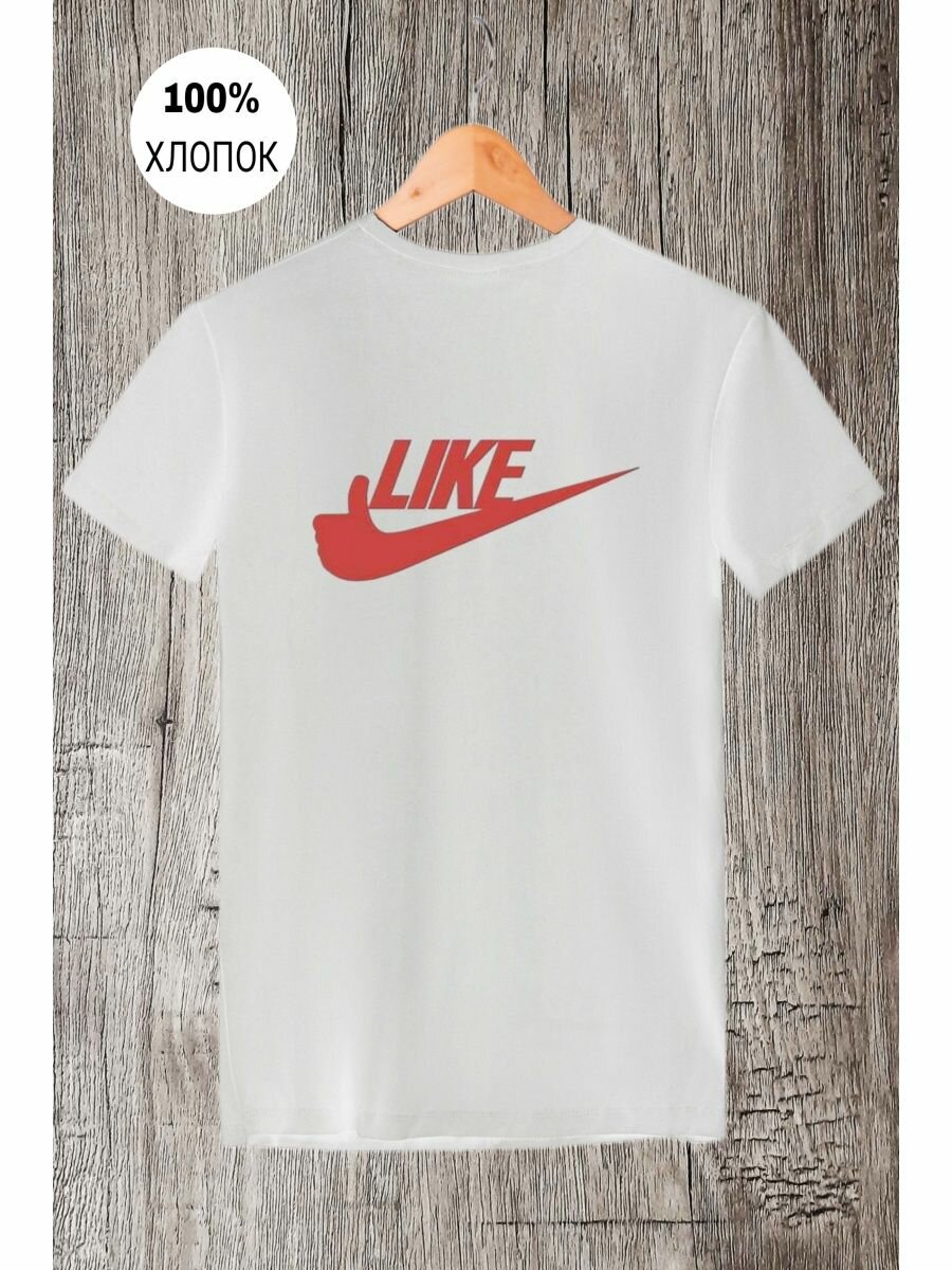 Футболка like красная надпись анти