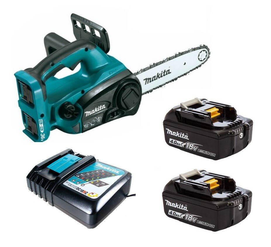 Аккумуляторная цепная пила Makita DUC302RM2 (18V, 2 x 4.0Ah, Li-Ion)