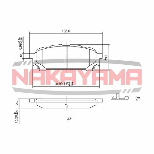 Колодки тормозные дисковые Nakayama p0727ny