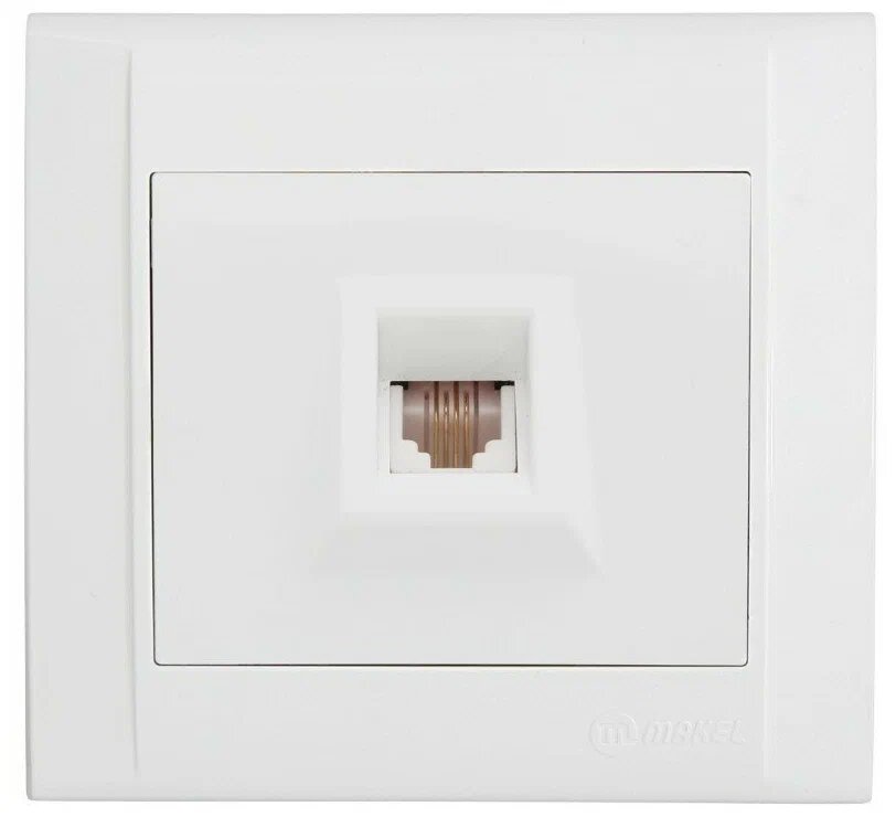 Розетка телефонная TF Defne белый встроенный монтаж (Makel), арт. 42001014