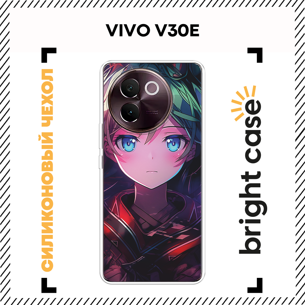 Силиконовый чехол на Vivo V30e / Виво В30е с принтом Девушка аниме