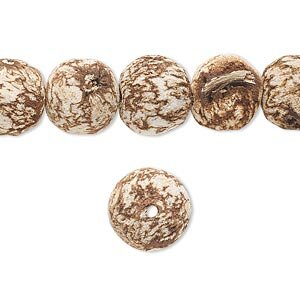 Бусина деревянная, 15-20мм, из семян махагони (красного дерева), 1 шт.
