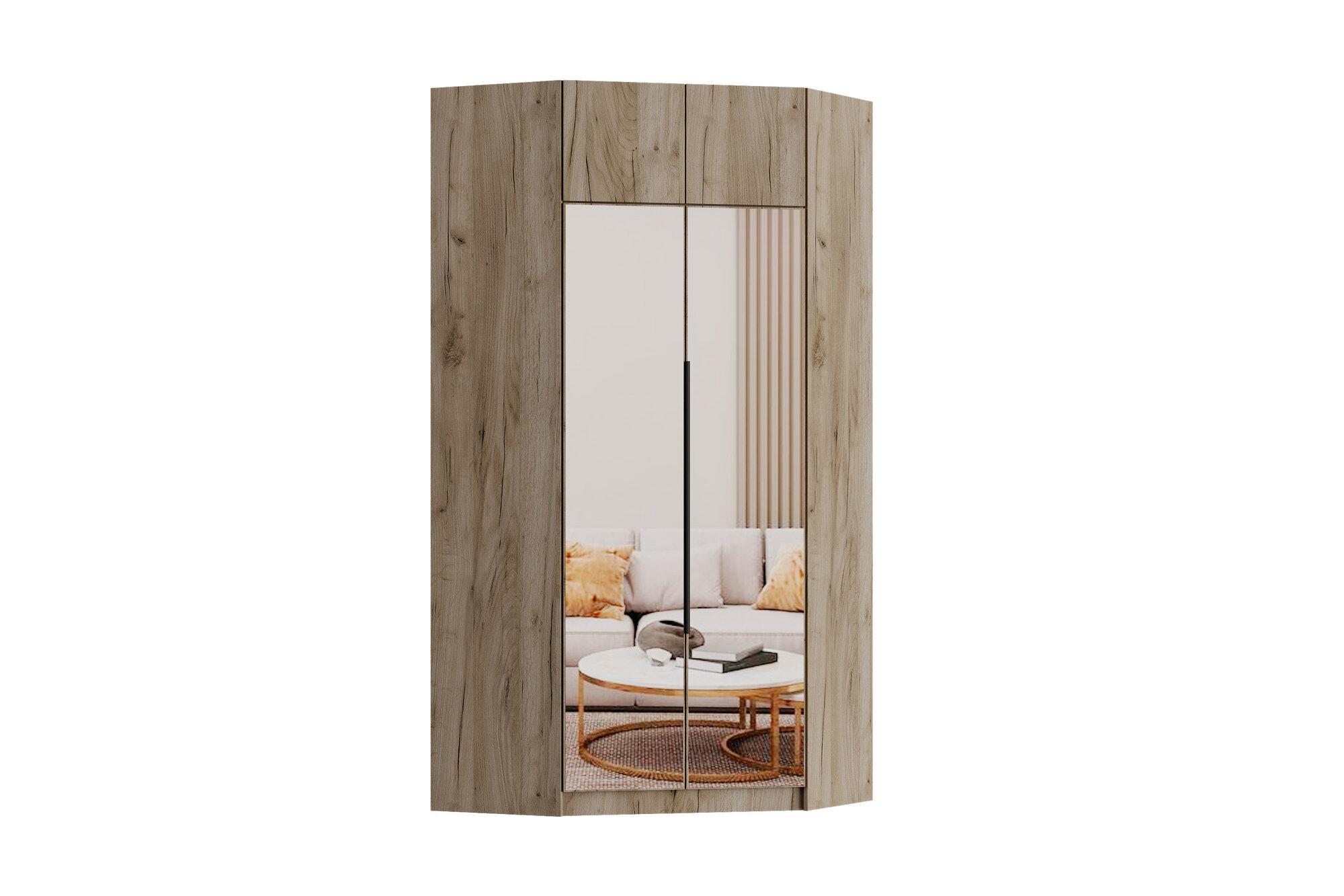 Шкаф-трапеция Гюнтер 2 1000/1000-520/520-2300 наполнение белье/платье цвет дуб крафт серый