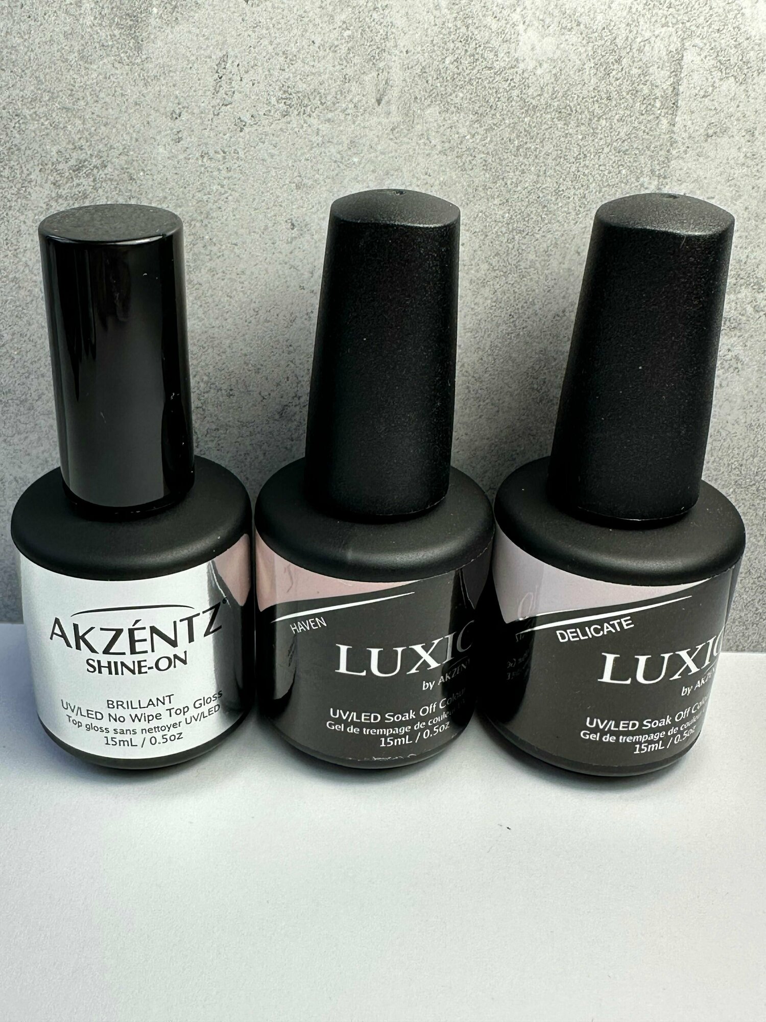 Luxio набор топ SHINE On, гель-лак Haven , гель-лак Delicate 15мл.