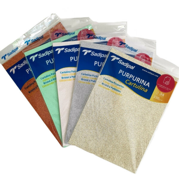 Sadipal Бумага цветная "Purpurina" 330г/м. кв 21*29.7см Светло-синий sela25