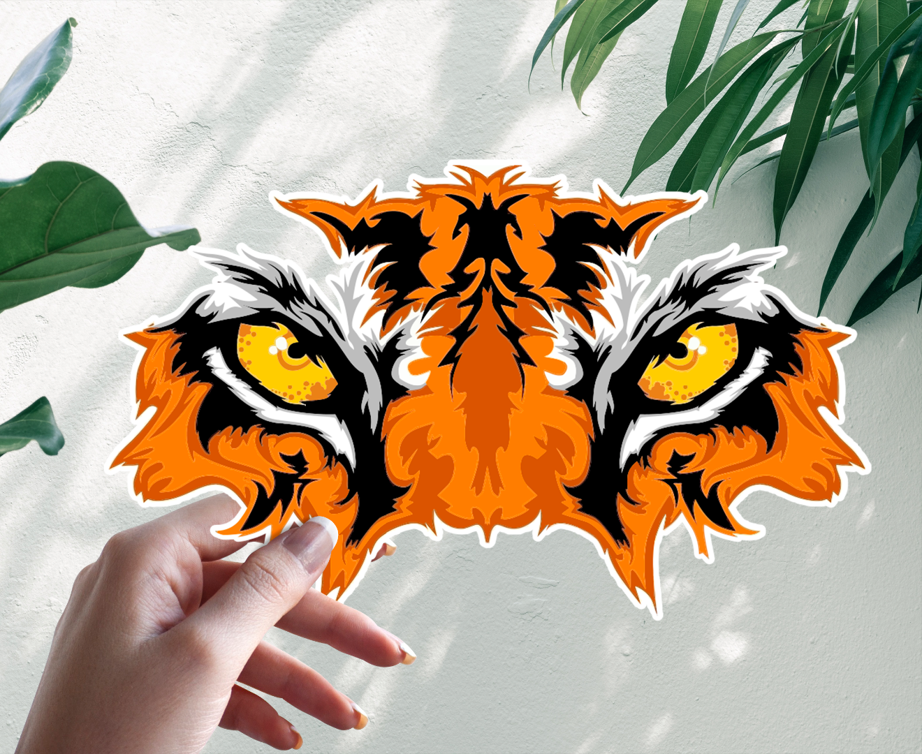 Автомобильная виниловая цветная наклейка Глаза тигра Стикер для окна авто