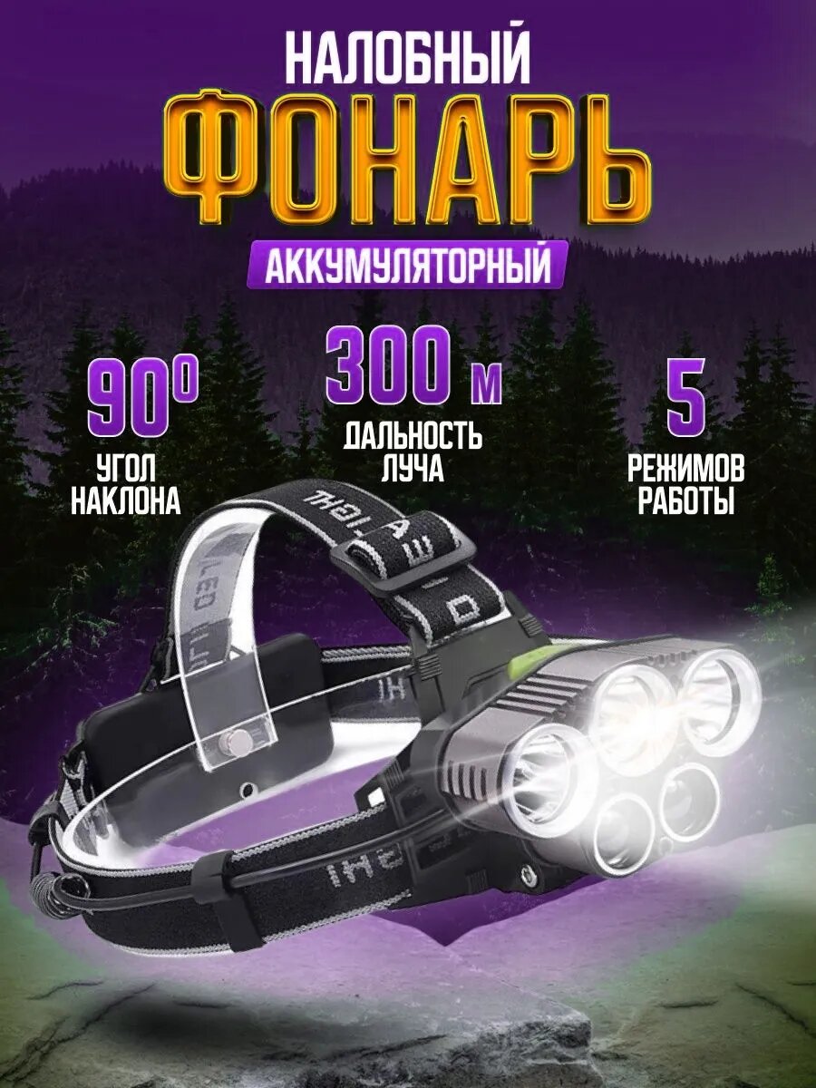 Фонарь налобный светодиодный
