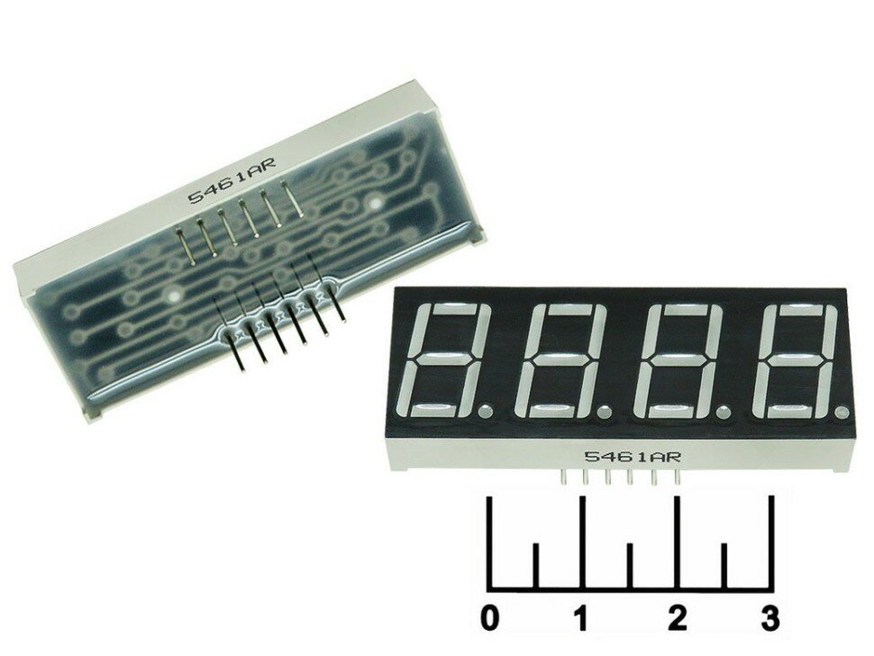 Индикатор KEM-5461AR красный 4-х разрядный 14.2мм (0.56") ОК