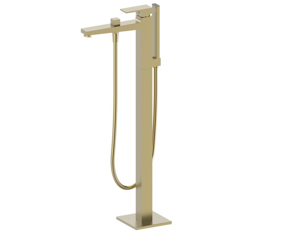 Напольный смеситель Vieir V393534-S для ванны и душа с душевой лейкой, шлангом и аксессуарами