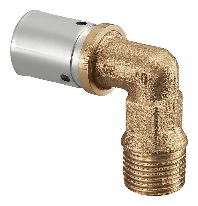 Пресс-уголок Oventrop 20-1/2н 1512345, бронзовый, для металлопластика, 90°