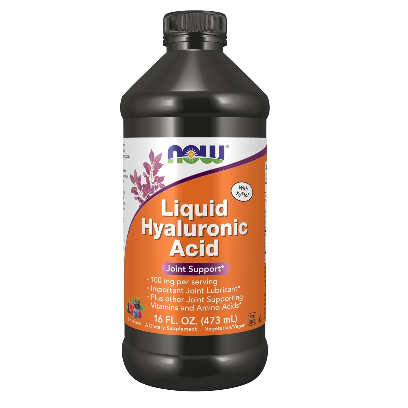 NOW Foods, Liquid Hyaluronic Acid, Гиалуроновая кислота в жидкости, 473 мл, жидкость со вкусом ягод