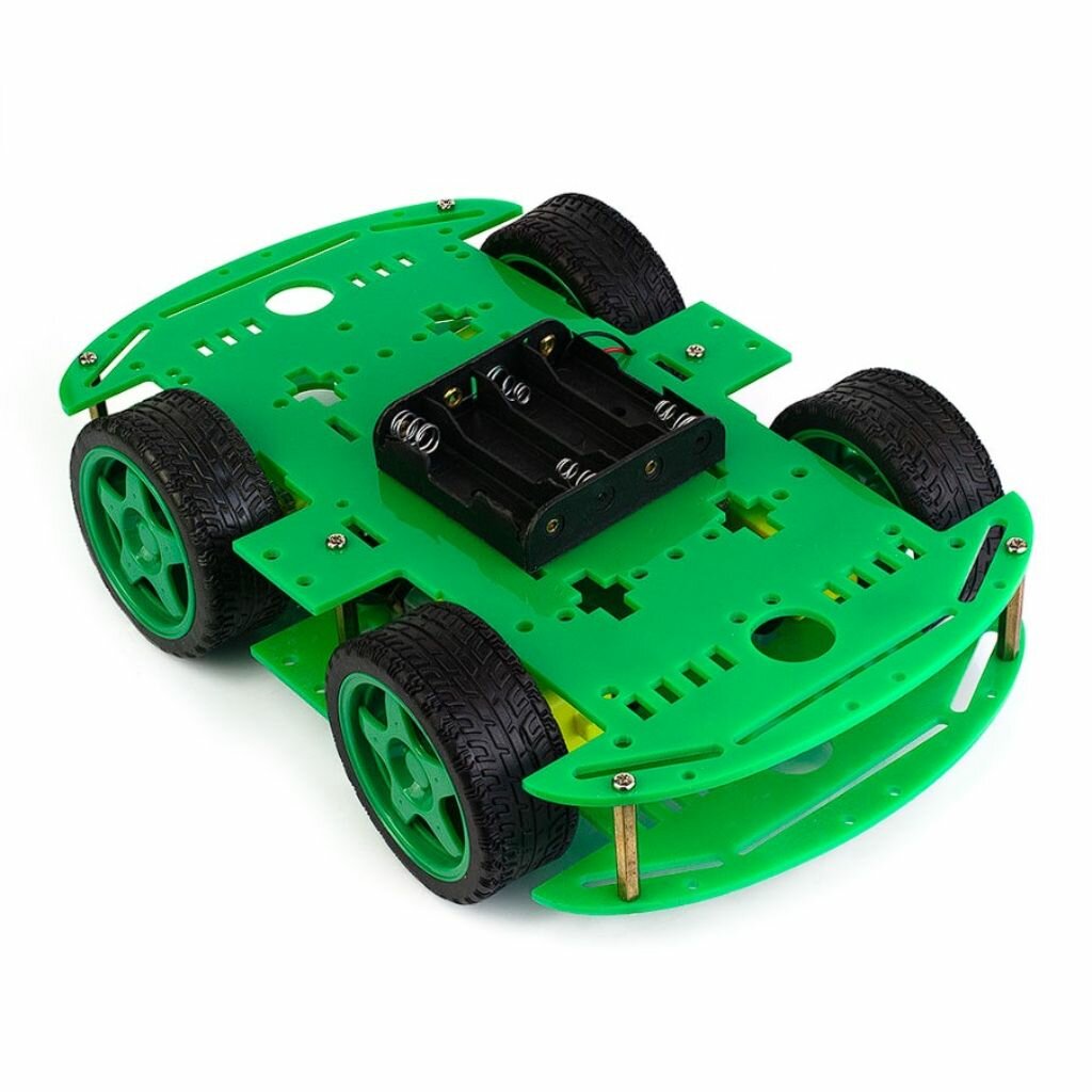 Конструктор DIY 4-х колесная двух-слойная платформа (зеленая)