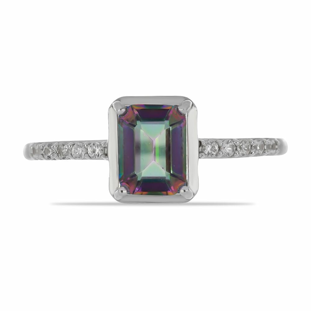 Кольцо Ювелирия, серебро, 925 проба, родирование, циркон, кварц