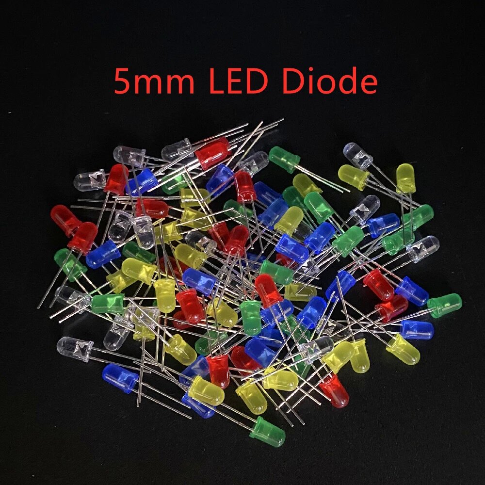Светодиоды LED 5 мм набор 100 шт 5 colors each 20pcs