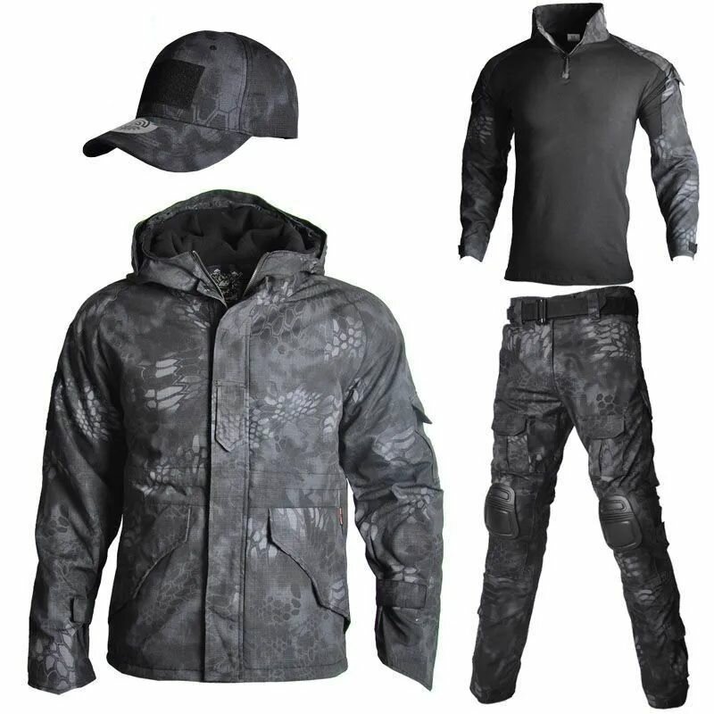 Зимний флисовый камуфляжный тактический костюм Tactical 7.62