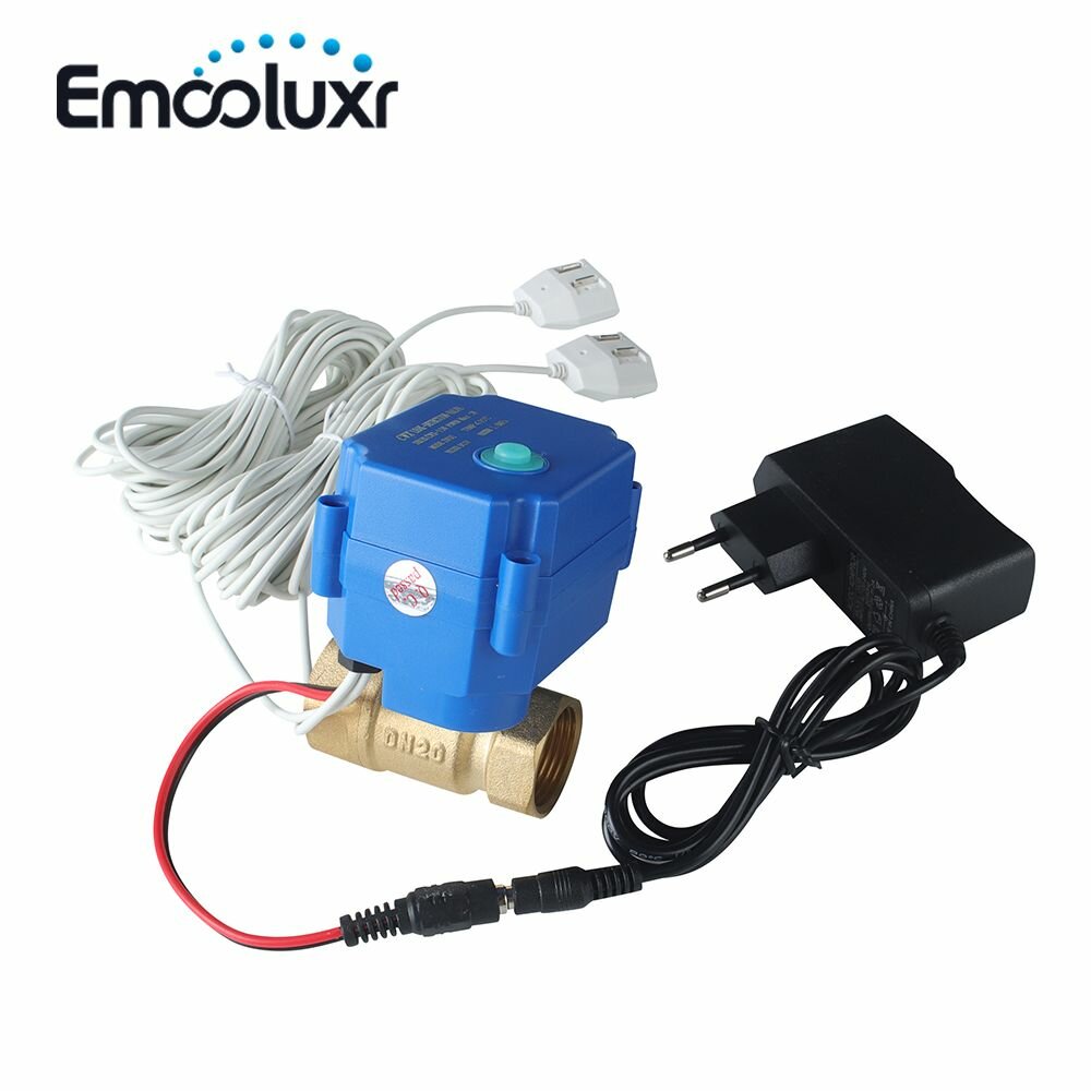 Популярный в России датчик утечки воды 3/4 дюйма (DN20) с 2шт 6м датчиком воды для защиты от перелива