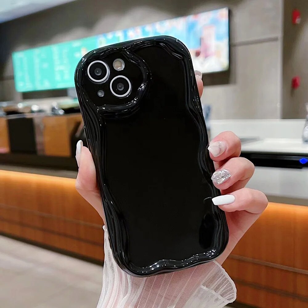 Черный чехол для Samsung Galaxy A55 5G, волнистый TPU