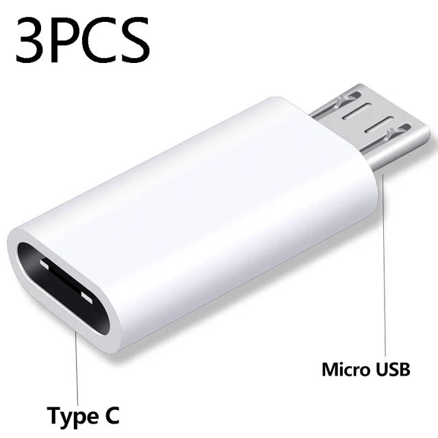 Разъем адаптера USB типа C к Micro USB Android для телефона, планшета, конвертер Micro USB «папа» на «мама» типа C для Xiaomi Huawei 3Pcs TypeC to Micro