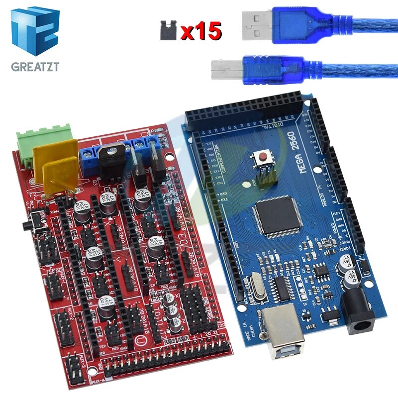 GREATZT Mega 2560 R3 + контроллер RAMPS 1.4 для 3D-принтера